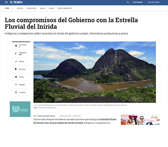 LOS COMPROMISOS DEL GOBIERNO CON LA ESTRELLA FLUVIAL DEL INÍRIDA
